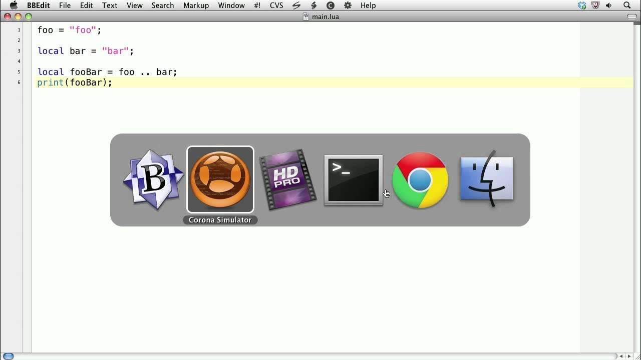 Corona SDK Tutorial | Setting and Getting Variables in LUA - YouTube