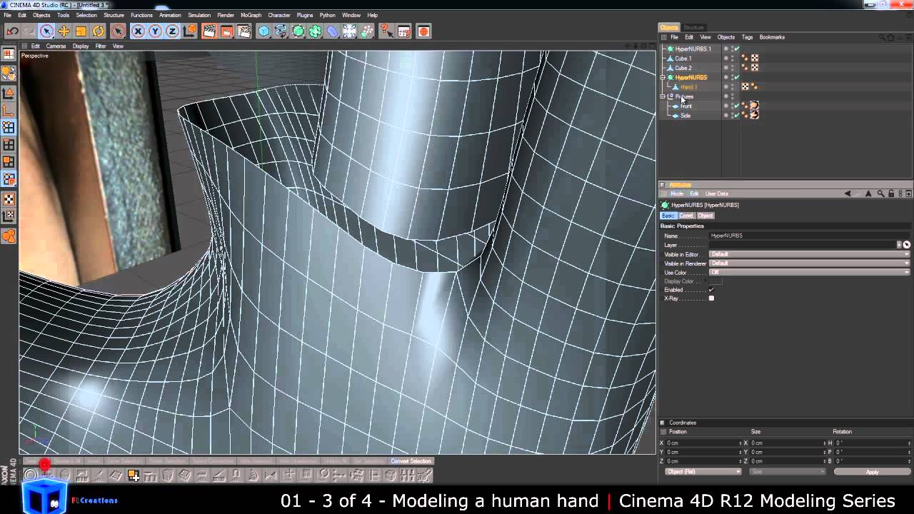 Cinema 4D Modeling Series - 01 - 3 of 4 - Modeling a human hand - YouTube