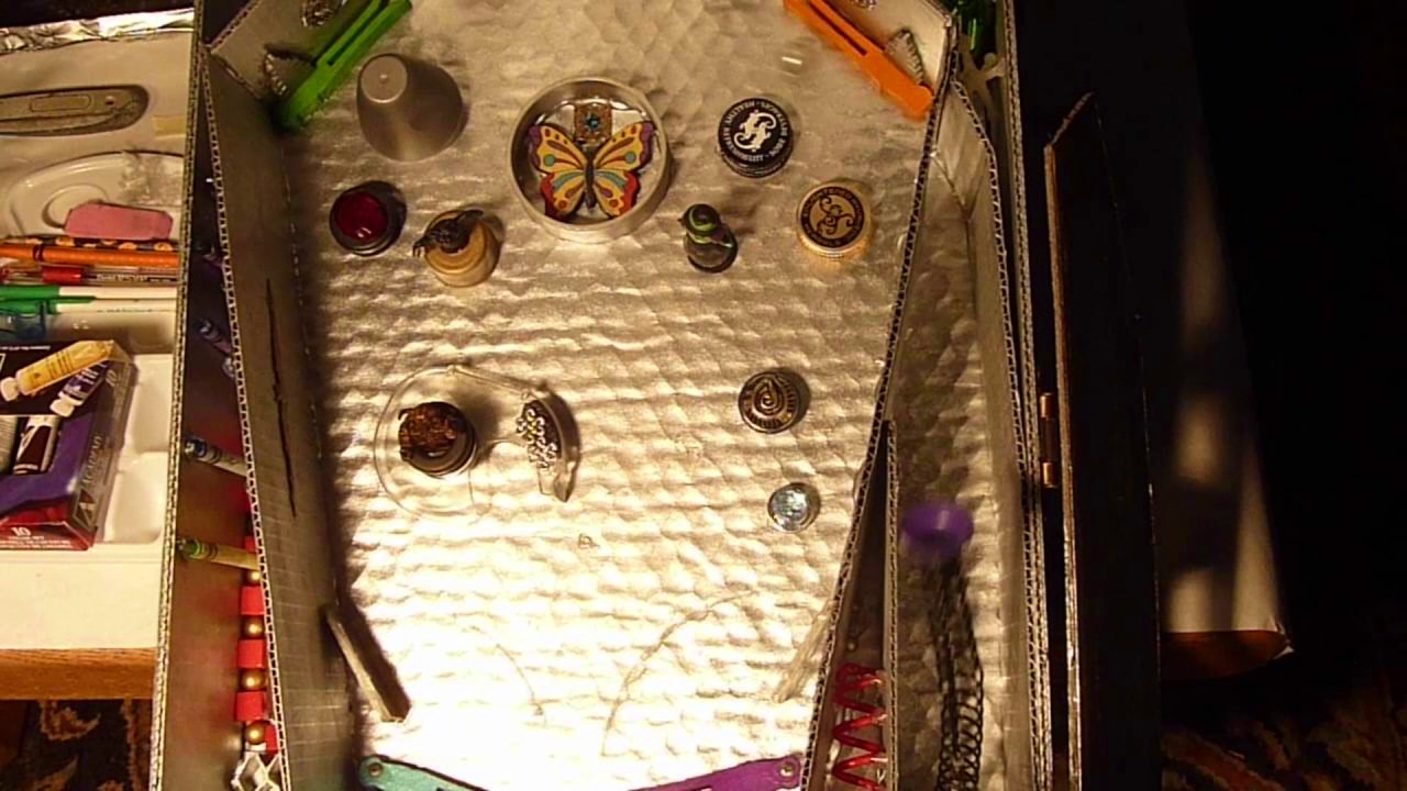 Homemade Cardboard Pinball Machine - YouTube