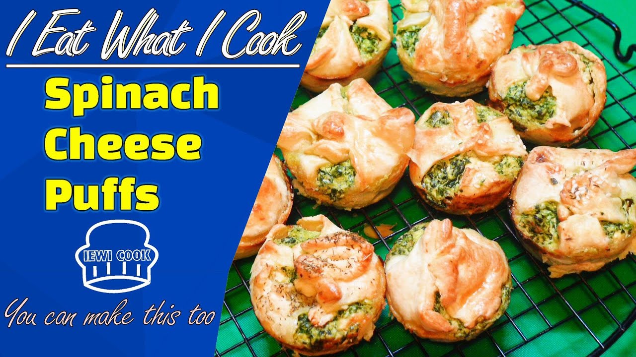Spinach Cheese Puffs Recipe | Muffin Puffs | Puff Pastry Snack ...