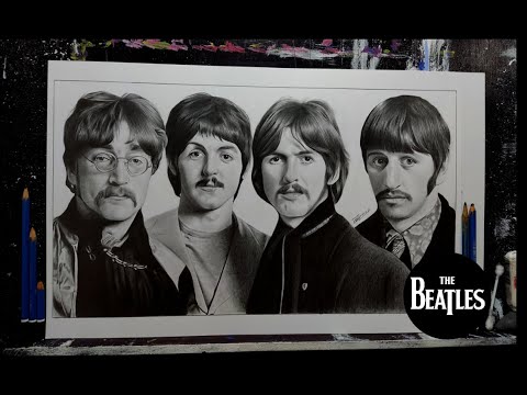 Drawing the beatles- Dibujos a lapiz- How to draw/Como dibujar The ...