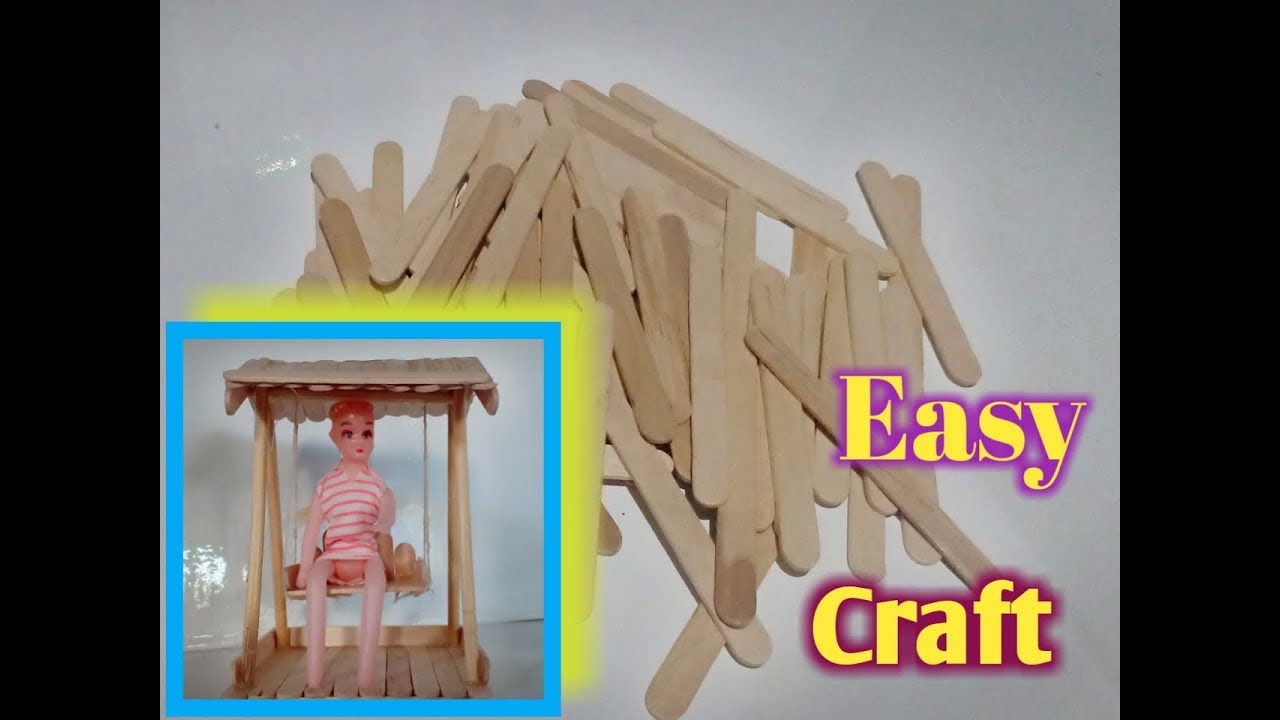 DIY - Amazing Making a Beautiful Swing with Popsicle Sticks - YouTube