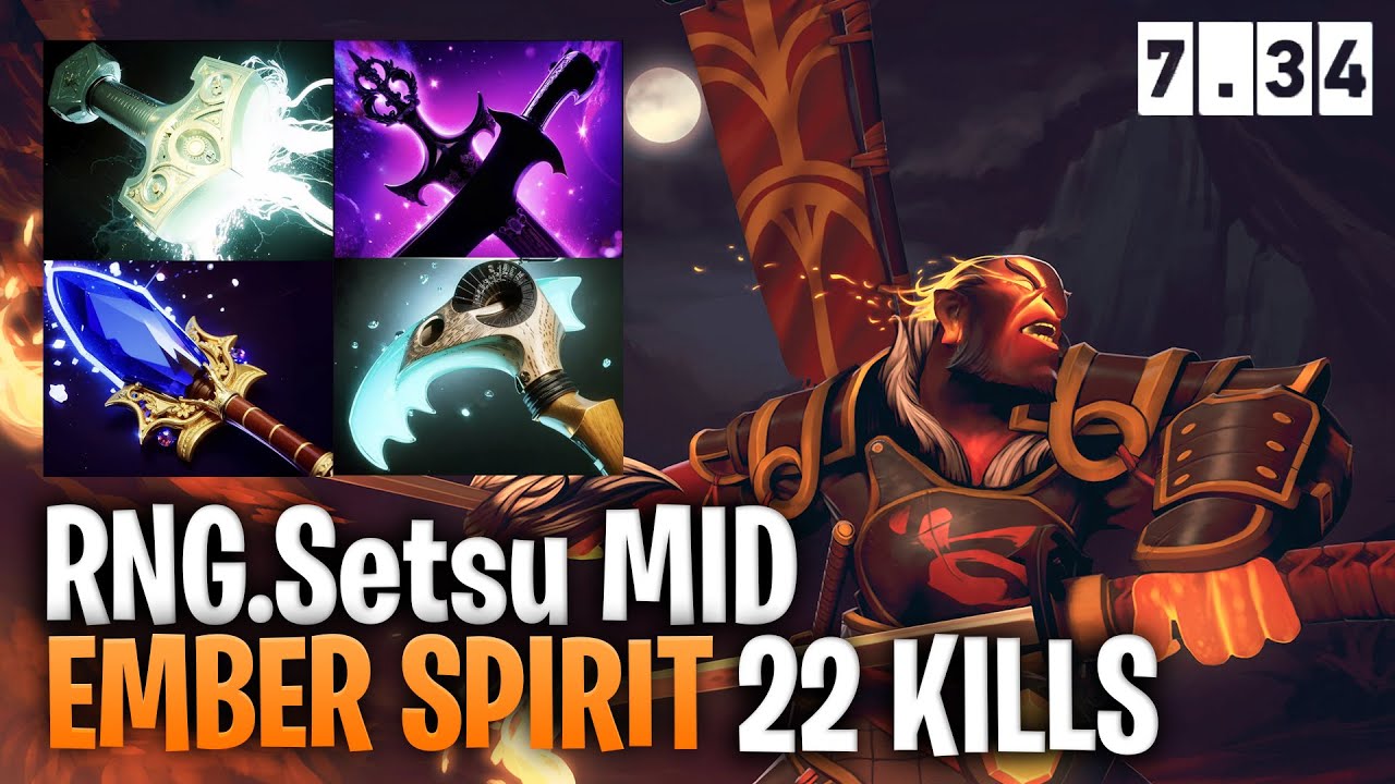 RNG.Setsu Mid Ember Spirit - Dota 2 Pro Immortal Ember Spirit Gameplay 7.34 - YouTube