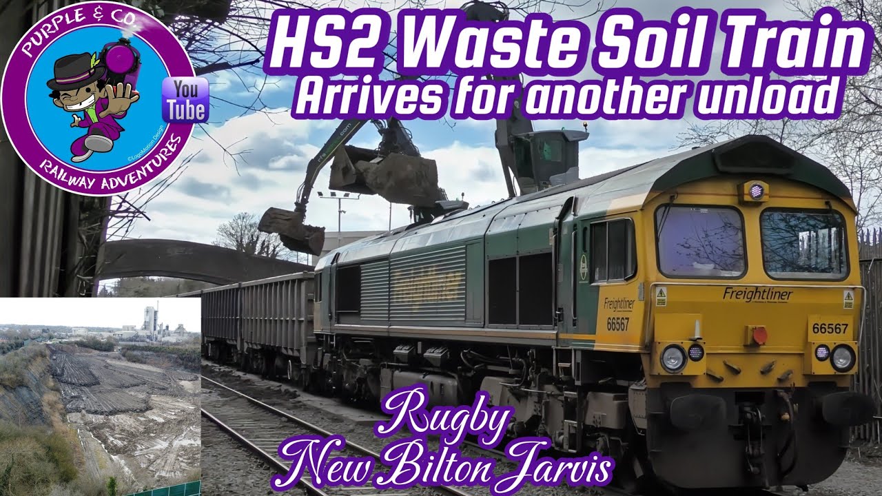HS2 Waste Soil Train arrives for another unload at Rugby Quarry - Part ...