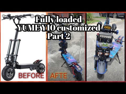 Fully loaded customized YUME Y10 scooter... Part2 - YouTube
