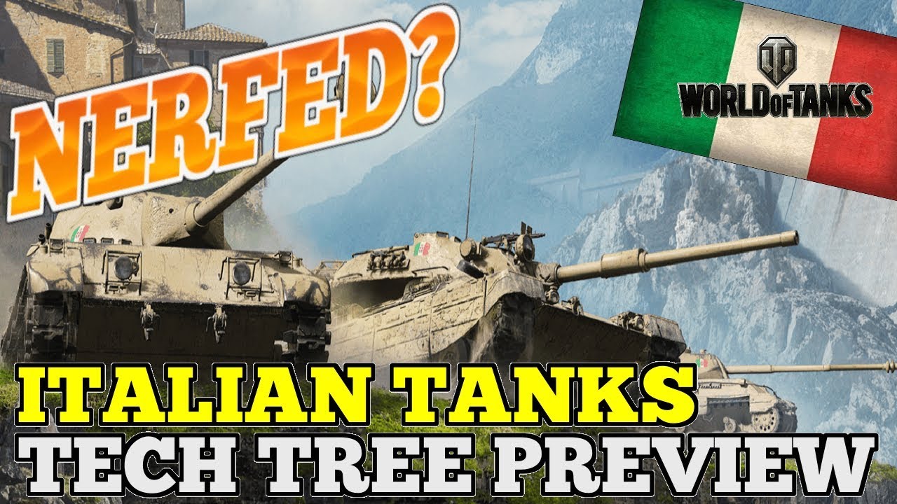 MEGA NERFS? || Italian Tech Tree Preview || World of Tanks: Mercenaries ...