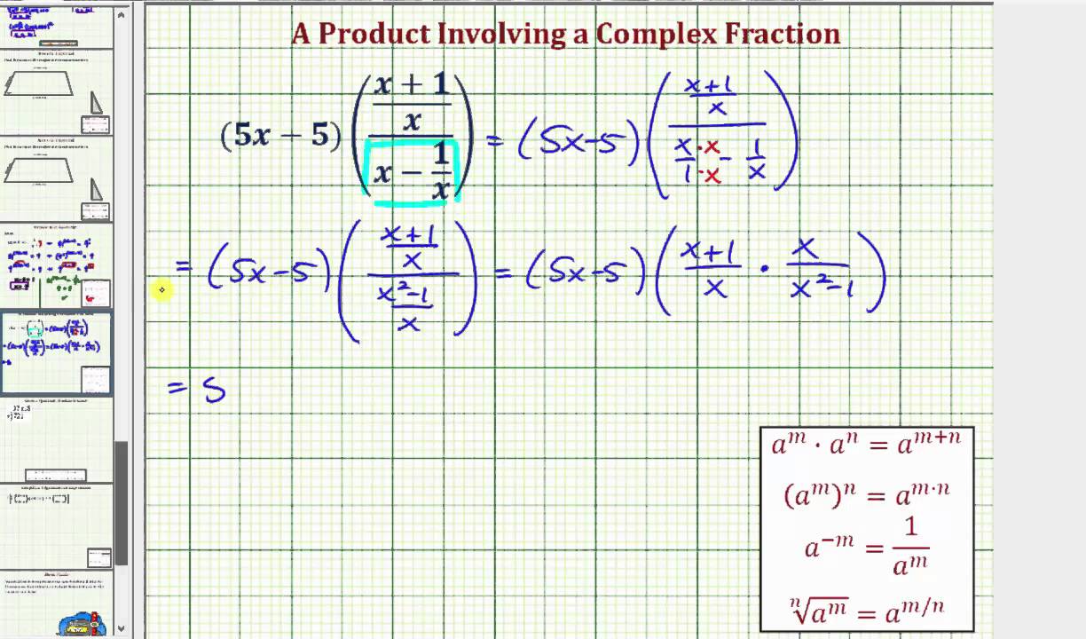 Ex: Find the product of a Binomial and a Complex Fraction - YouTube