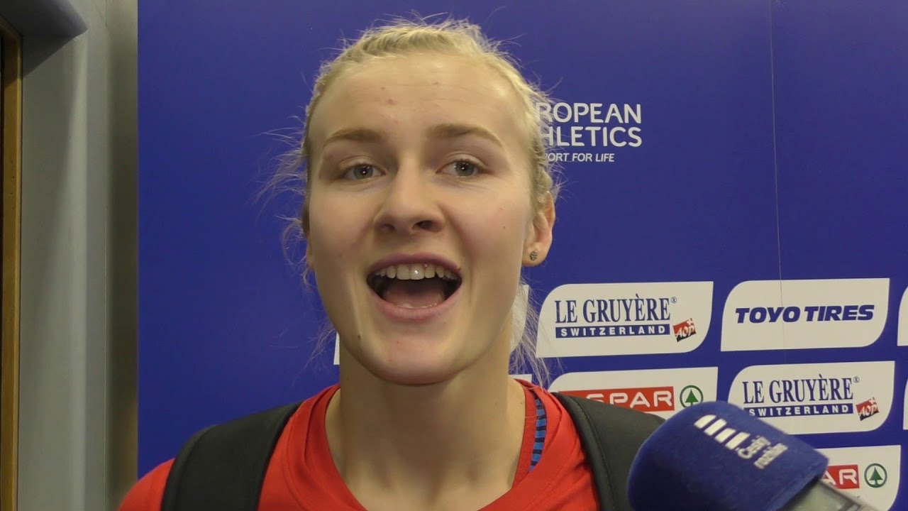 Michaela Hrubá po finále výšky na HME v Glasgow - YouTube