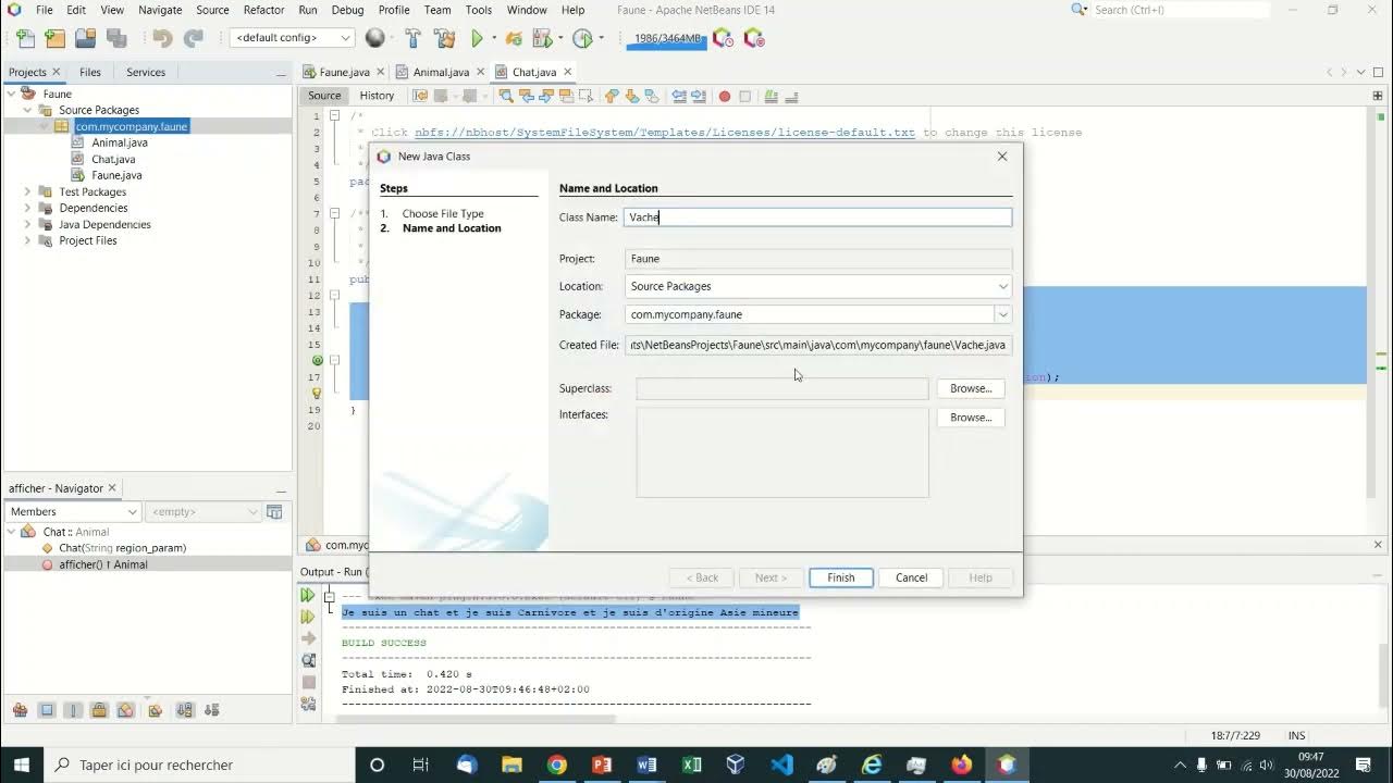 Programmation orientée Objets avec Java sur Netbeans - projet Faune ...
