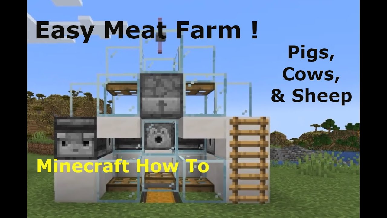 EASY MEAT FARM !!! -- UpTheDubsGuy -- Minecraft How To -- Episode 6 ...