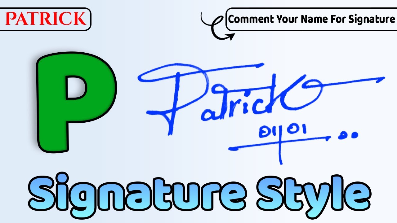 ️ Patrick Name Signature Style Request Done - YouTube