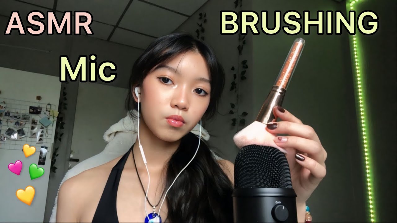 ASMR| Mic BRUSHING (mouth sounds)~asmr elle~ - YouTube