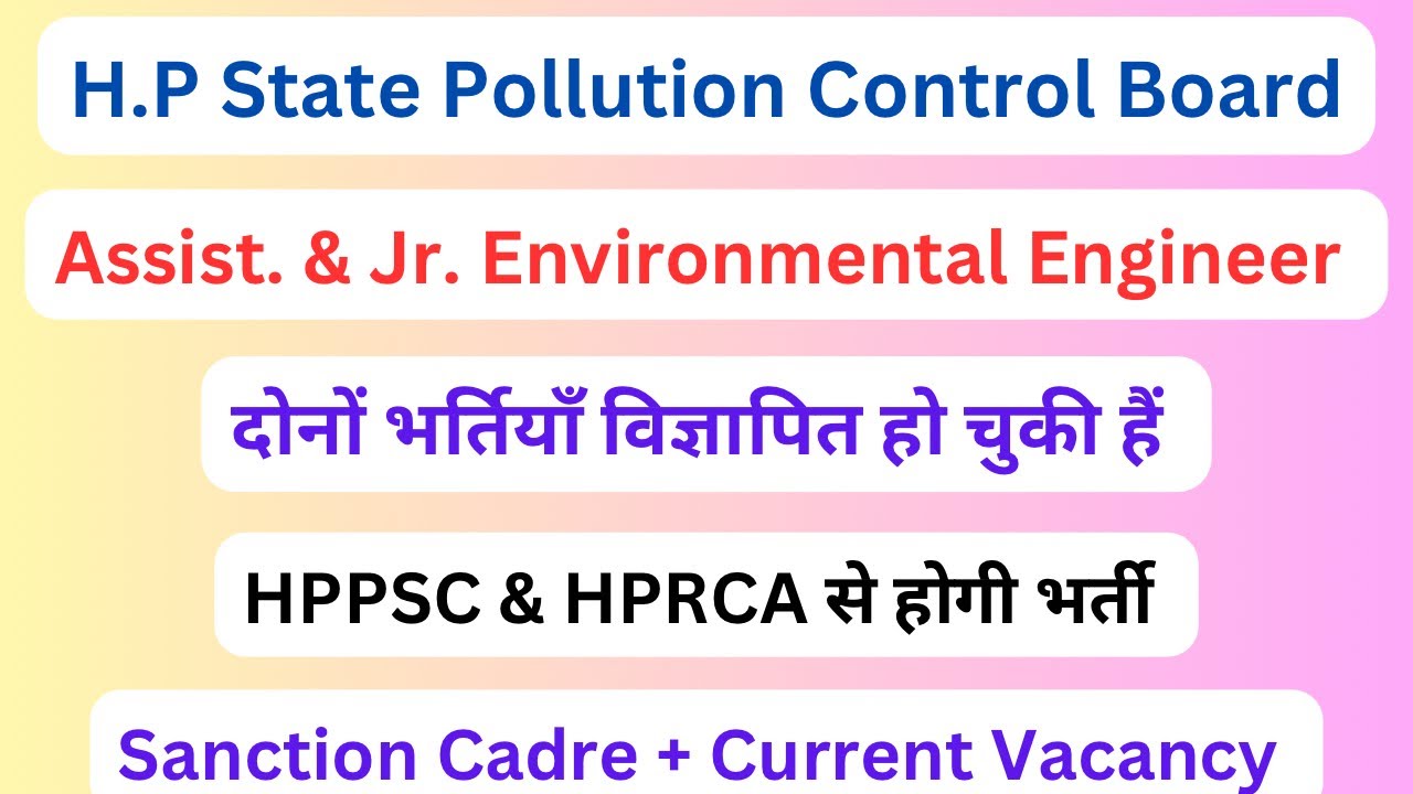 HPSPCB || Assistant & Junior Environmental Engineer Vacancy Update || February 2025 || - YouTube