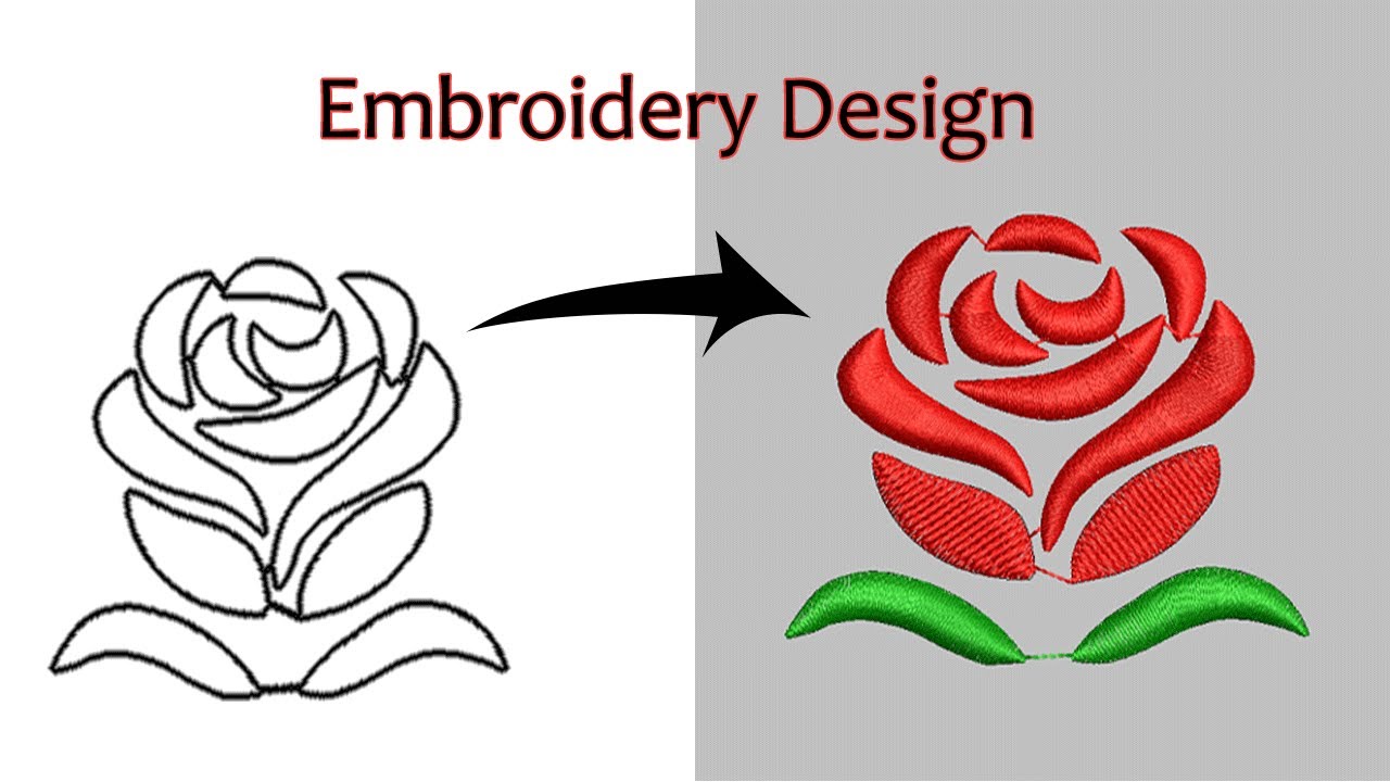 Rose Flower Design in Wilcom Embroidery Studio - YouTube