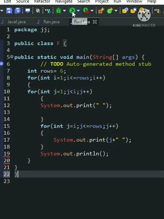 java making in pyramid numbers #java #shorts #youtubeshorts - YouTube