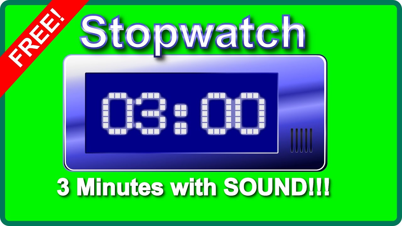 Green Screen TIMER 3 minutes Digital CLOCK Three Minute Countdown ...