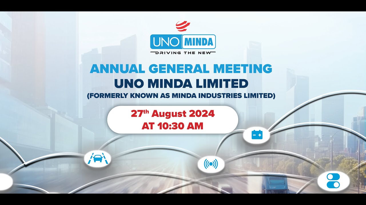 Annual General Meeting UNO MINDA LIMITED 27th Aug. 2024 - YouTube
