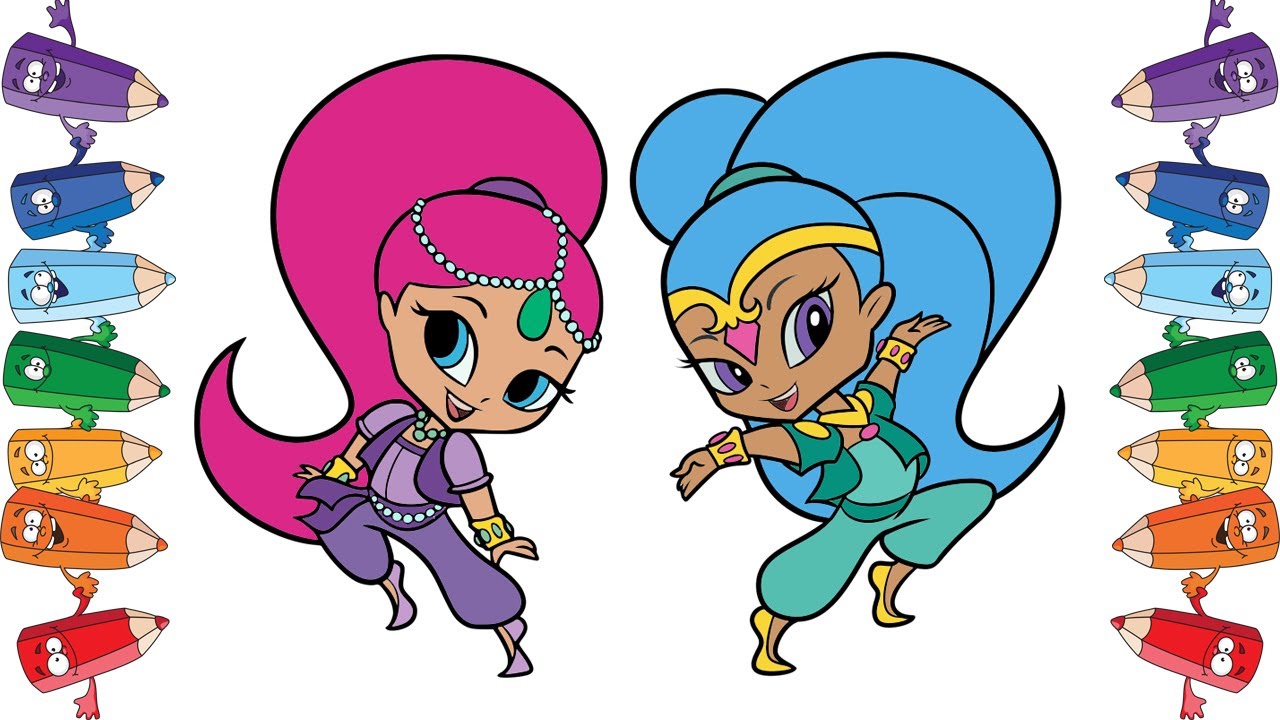 How to Draw Shimmer and Shine Tala Coloring Page for Kids. Learn Colors ...