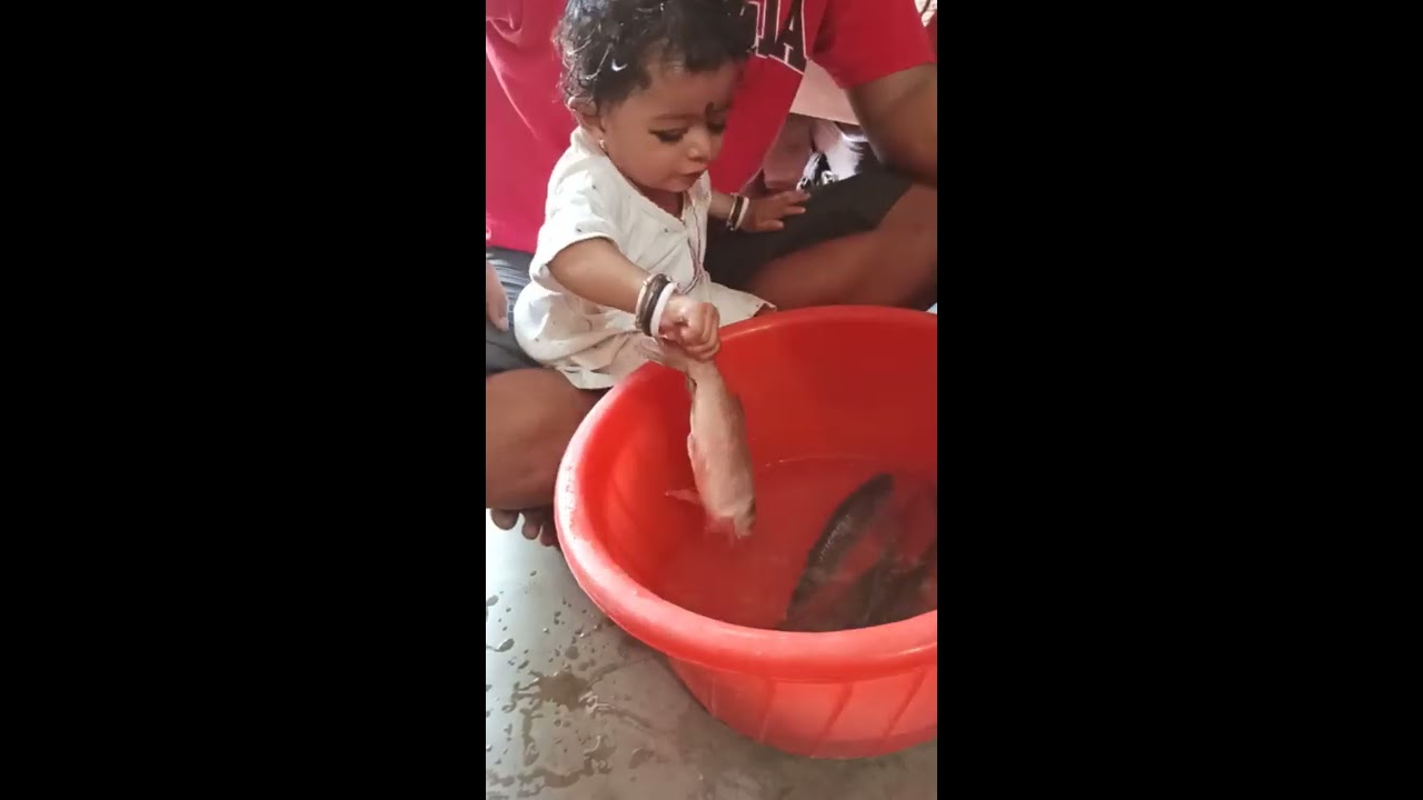 Little baby catching fish 🎏 - YouTube