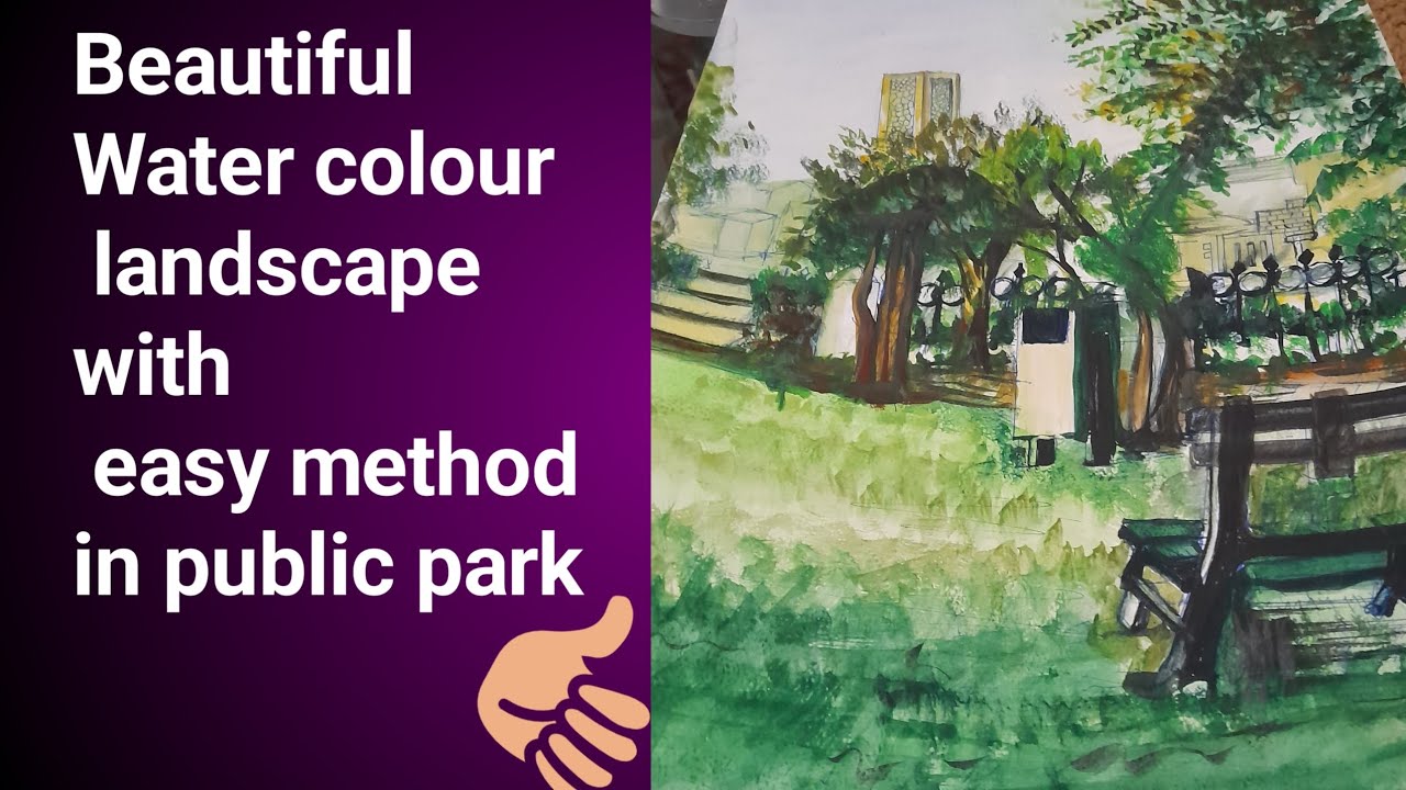 Wow!! How i painted this beautiful water colour landscape in a easy way ...