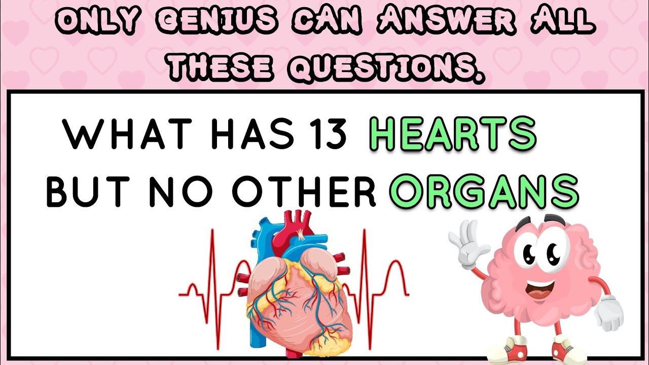 Hard and funny riddle -005 | What has 13 heart, but no other organs ...