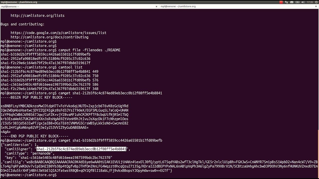 getting started with camput and the camlistore client tools - YouTube