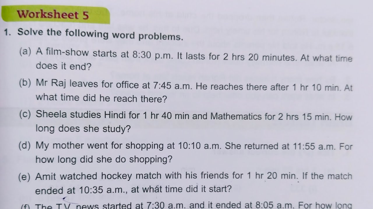 DAV class 4 math unit 8 worksheet 5 - all questions solved - YouTube