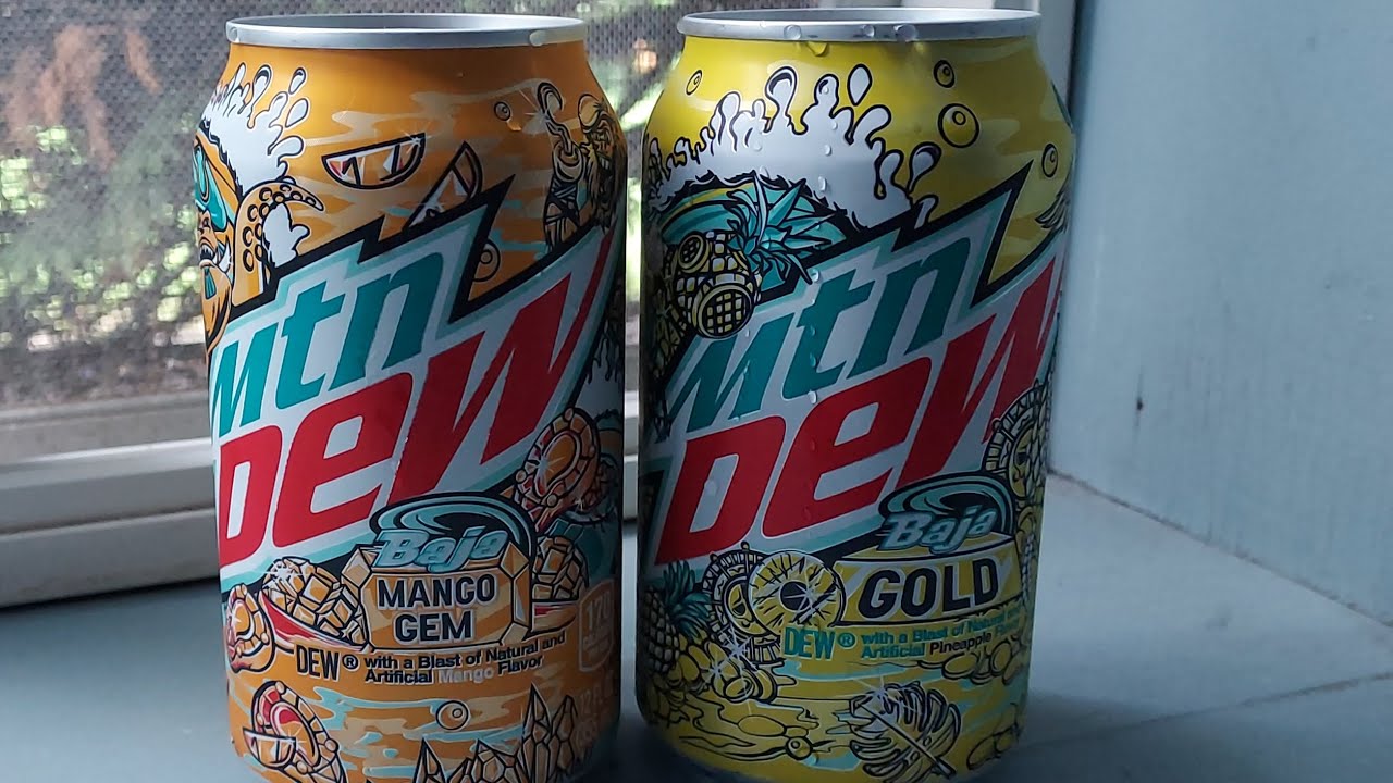 Mtn Dew Baja Gold & Baja Mango Gem ( 2nd Try ) Sip N Review - YouTube