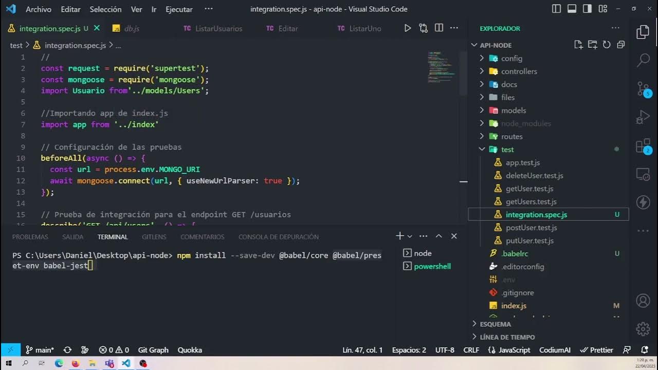 Introducción A Node Js Vídeo Final 19 Pruebas De Integración Con Jest Y Supertest Youtube