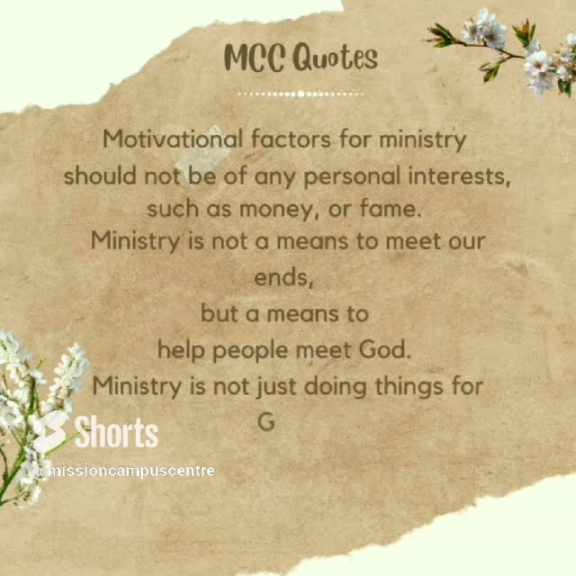 Ministry is not a means to meet our ends - YouTube
