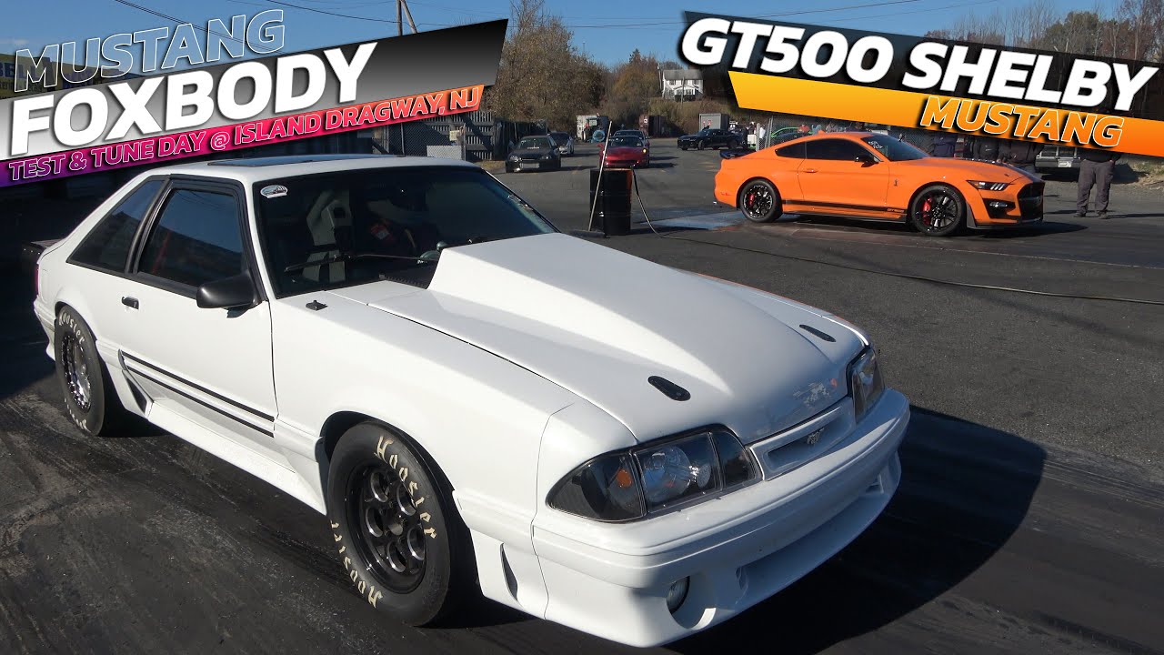 Ford Mustang Shelby GT500 vs Foxbody Mustang Drag Racing @ Island ...