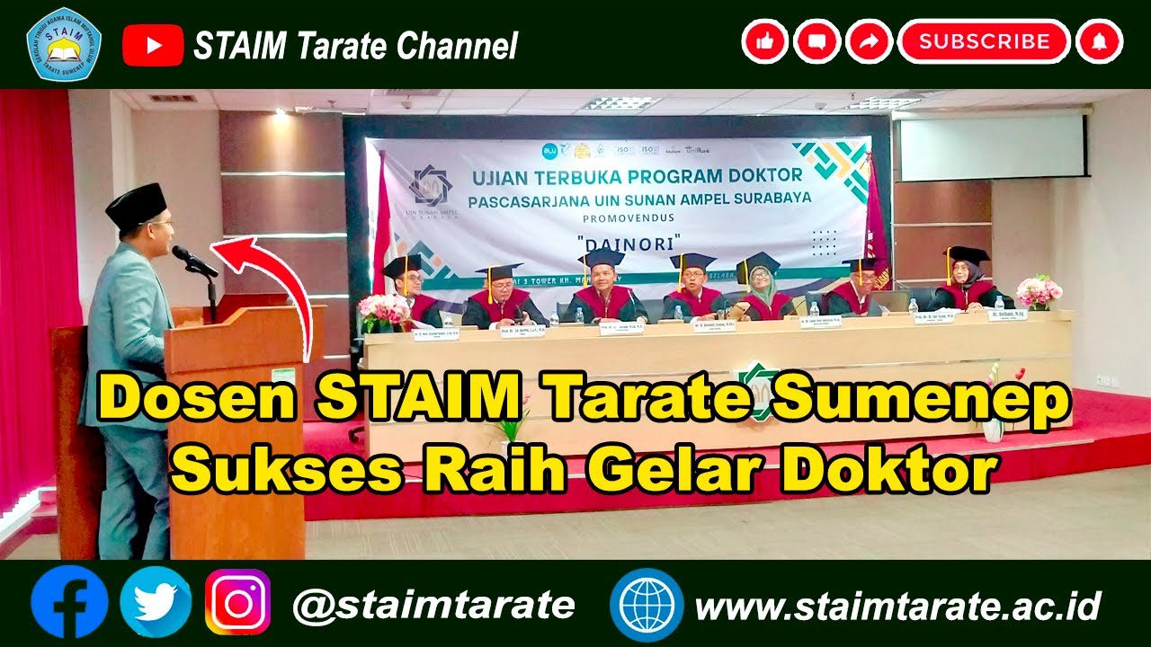 DOSEN STAIM TARATE SUMENEP SUKSES RAIH GELAR DOKTOR DI UIN SUNAN AMPEL ...