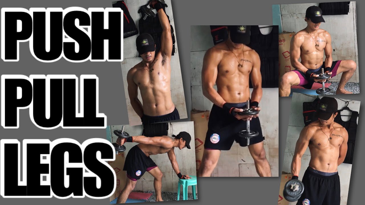 PUSH PULL LEGS WORKOUT ROUTINE FOR BEGINNER | Dumbbell workout program ...