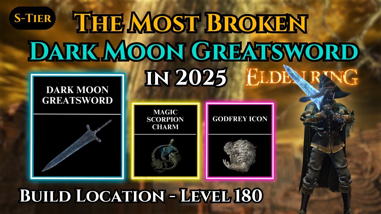 Dark Moon Greatsword Best Build Elden Ring 2025 Magic Legendary Sword ...