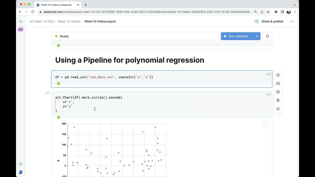 Using a Pipeline for polynomial regression - YouTube