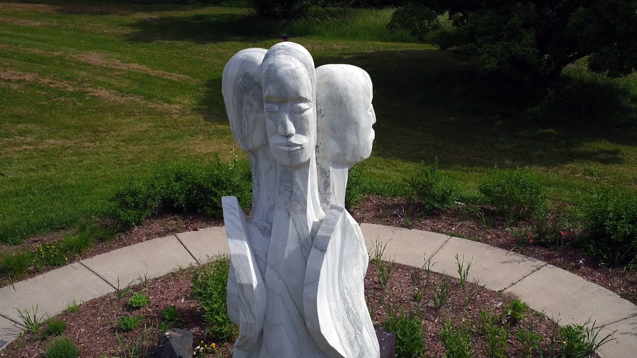 Aerial Video: Three Faces Sculpture "Growing Together" in Rouge Park ...