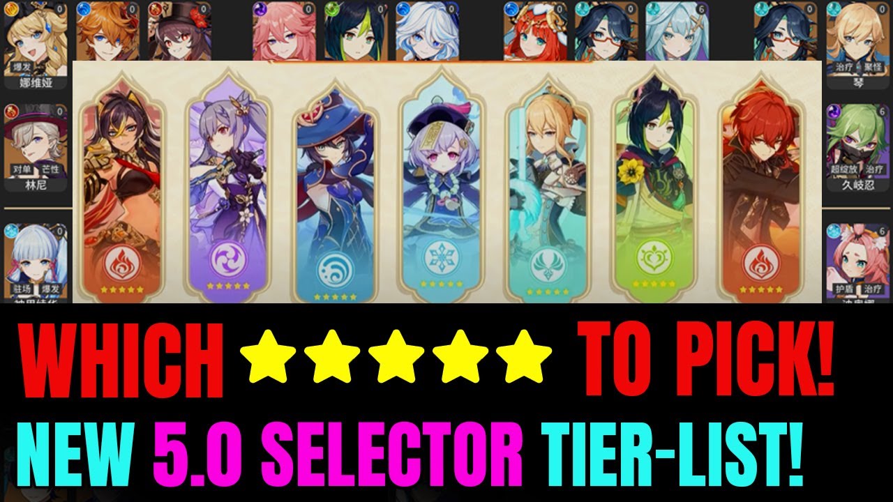 FREE ★★★★★ Character Selector Guide! NEW 5.0 Standard Tier-List! - YouTube