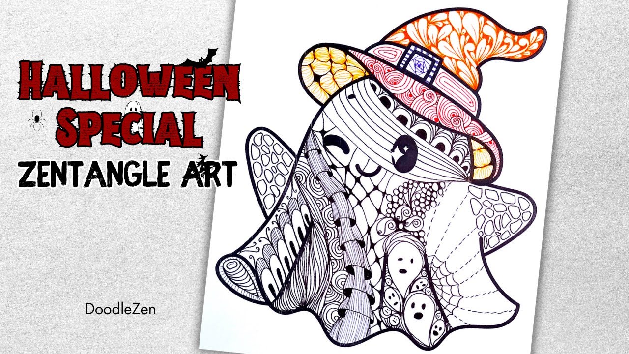 Halloween Inspired Zentangle Patterns | Relax and Draw with Me - YouTube