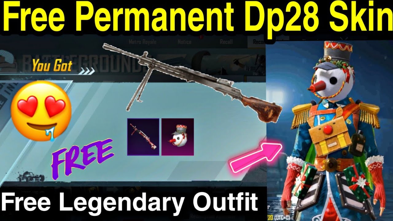 Get Free Permanent Dp28 Skin & Permanent Outfit in pubg mobile ...