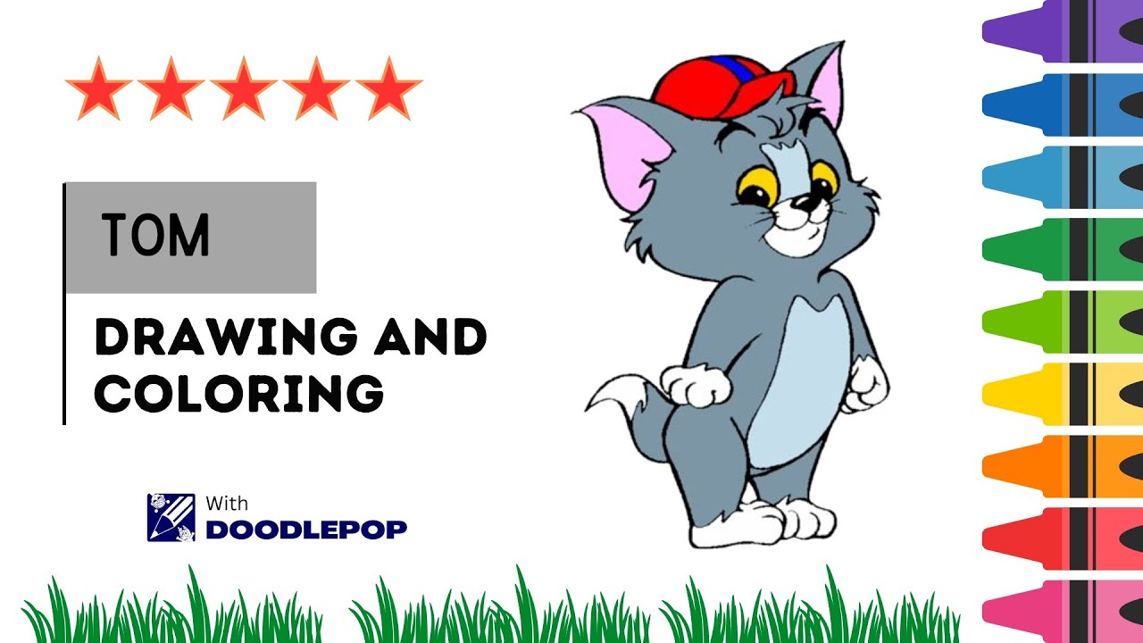 How to Draw Tom | Step by Step Cartoon Drawing for Kids and Beginners ...
