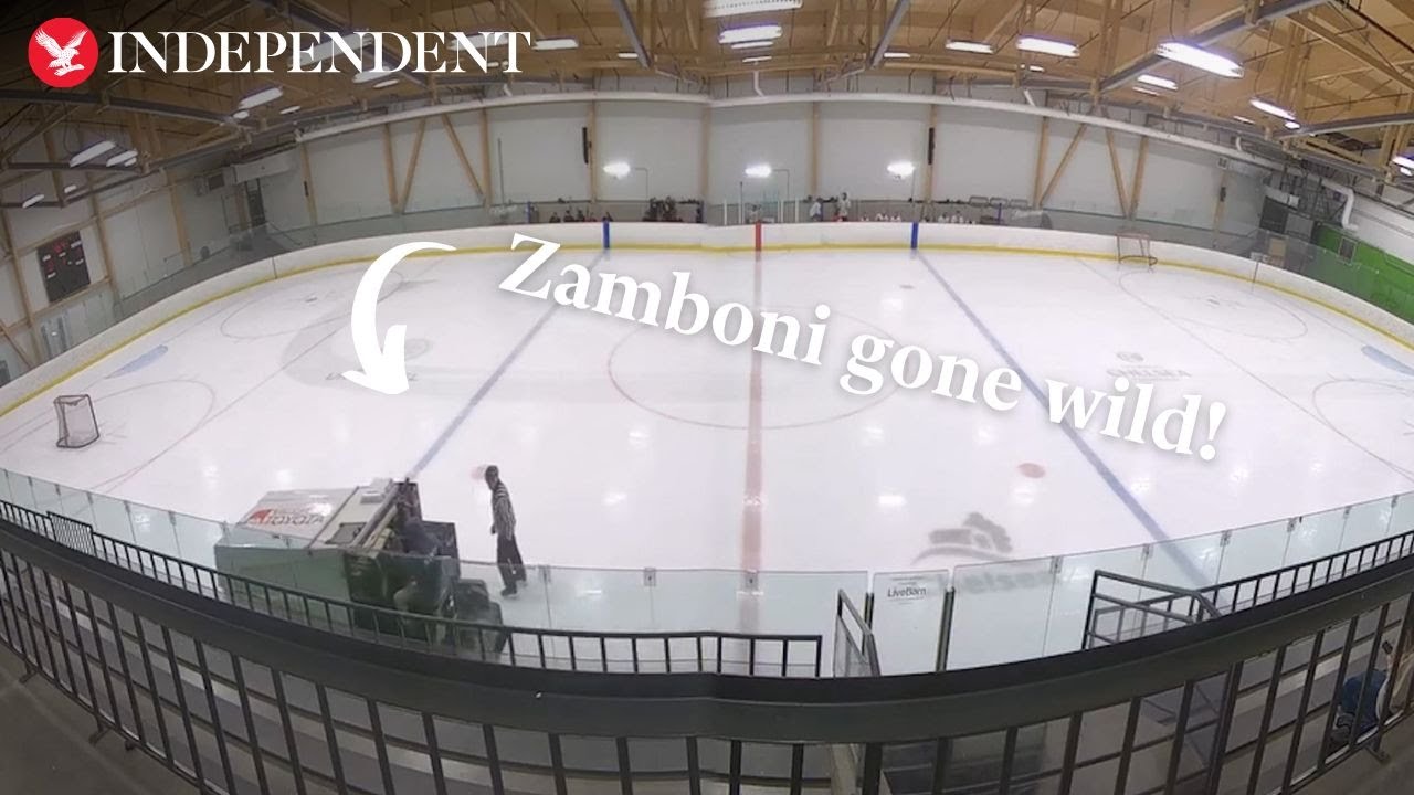 Intoxicated zamboni driver arrested after rink accident in Quebec - YouTube