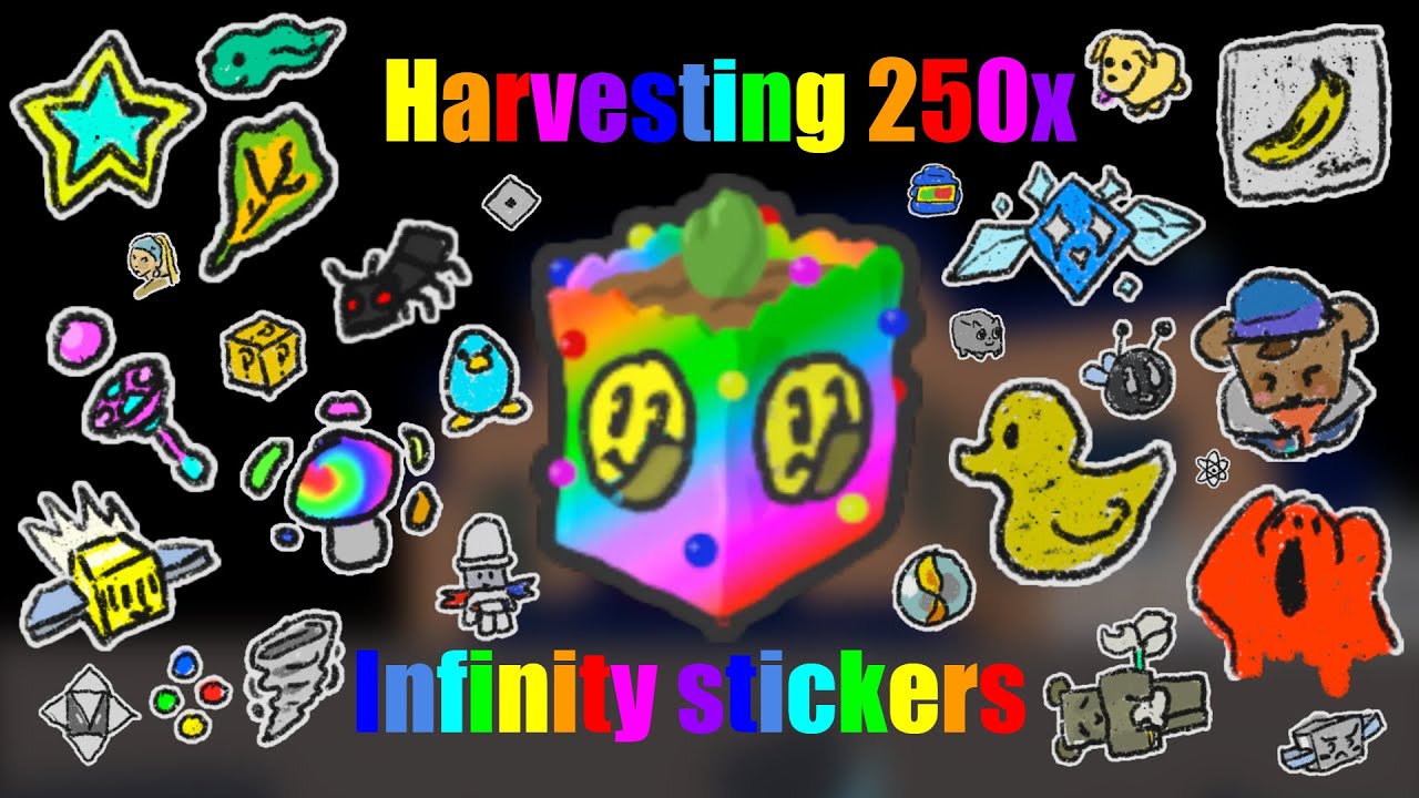 Harversting 250x sticker planters in Bee Swarm Simulator - INFINITY ...
