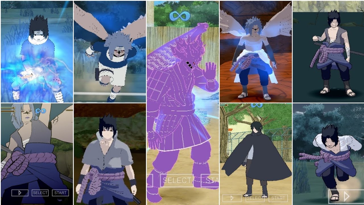 Naruto impact| •all of sasuke's transformations - YouTube