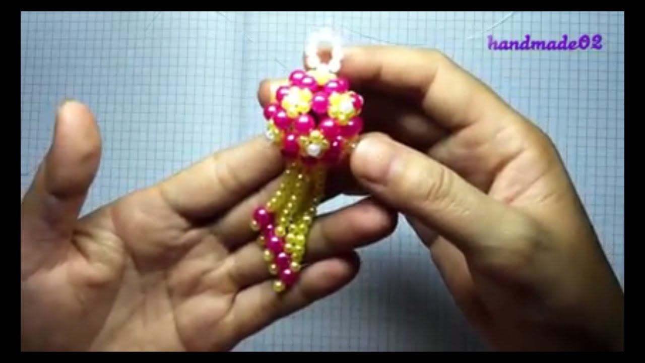 DIY How to make Beaded Ball or Bead Tutorial (1/2) - YouTube