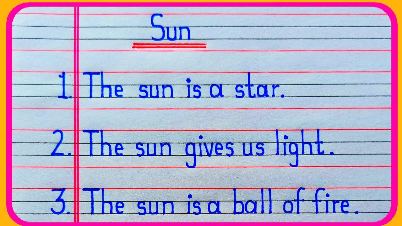 10 lines on Sun in English | essay on Sun | Sun 10 lines essay | Sun ...