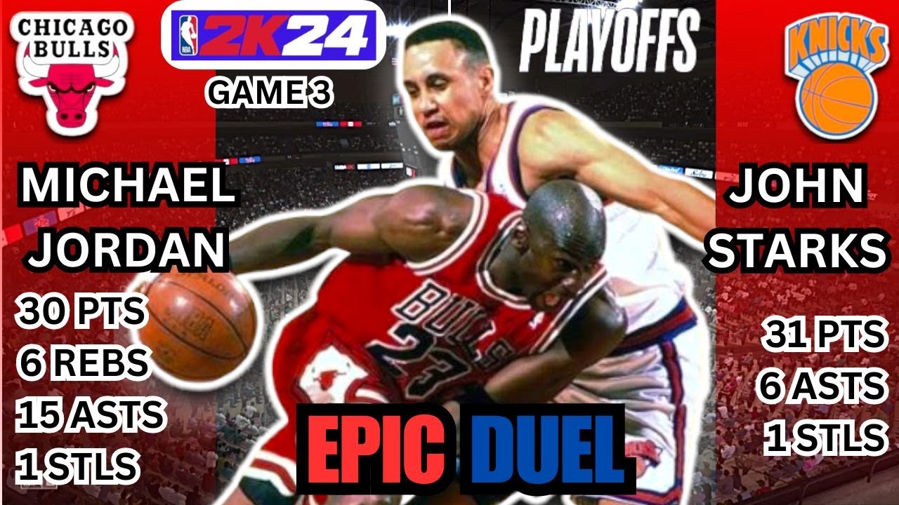 MICHAEL JORDAN vs JOHN STARKS Game 3 epic duel highlights! - YouTube