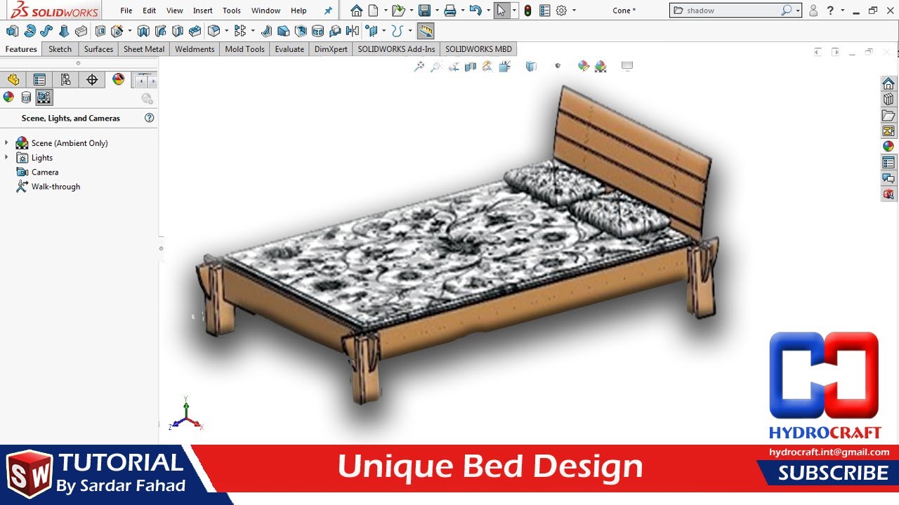 Unique Bed Design in SolidWorks Tutorial | HydroCraft - YouTube