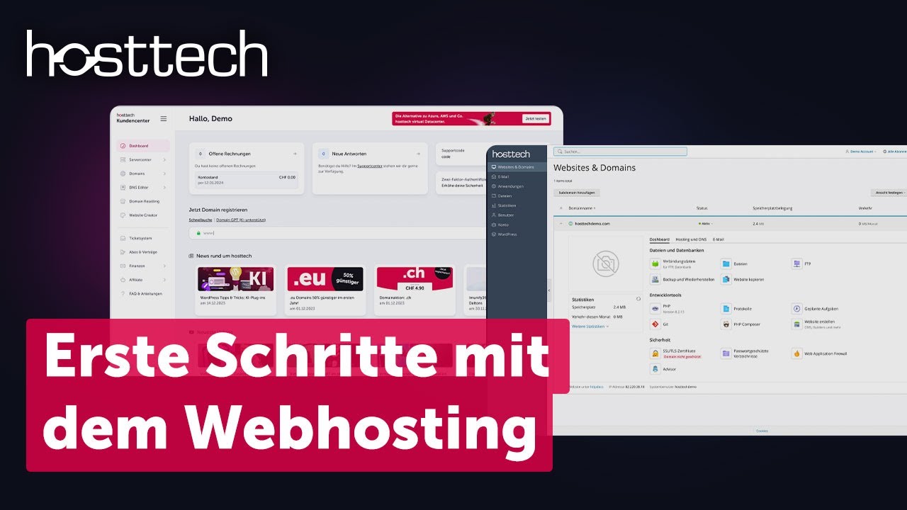 Erste Schritte Webhosting - YouTube