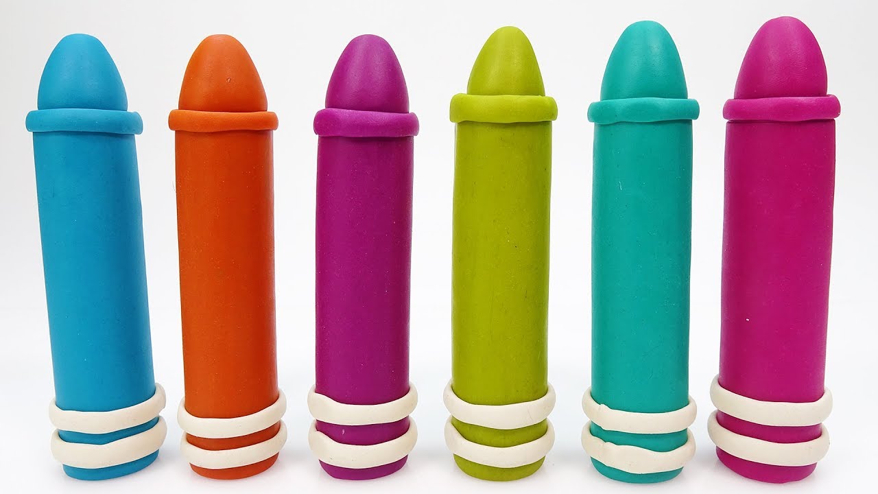 Learn Colors Rainbow Pen Surprise Toys Kids Diy How To Make Play Doh ...