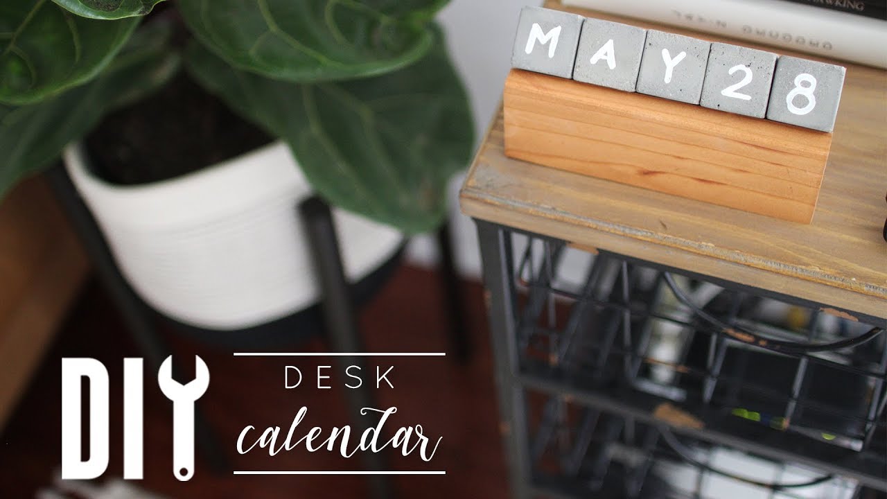 DIY Concrete + Wood Desk Calendar - YouTube